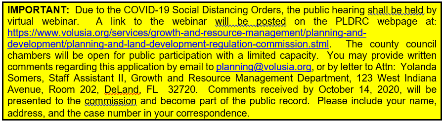 October 15, 2020 PLDRC Agenda