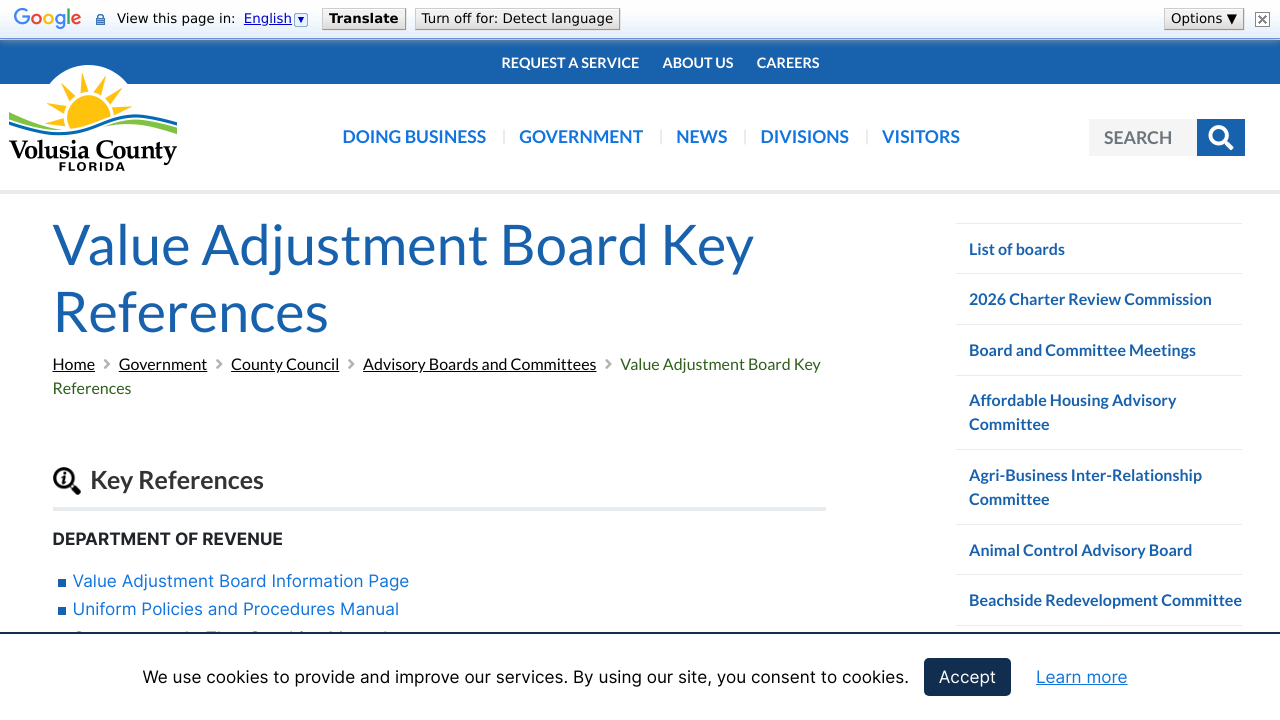 Value Adjustment Board Key References