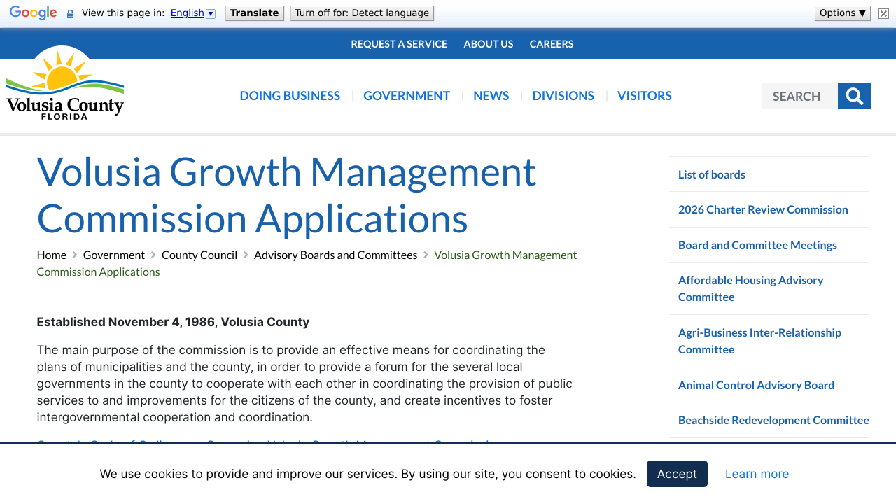 Volusia Growth Management Commission Applications