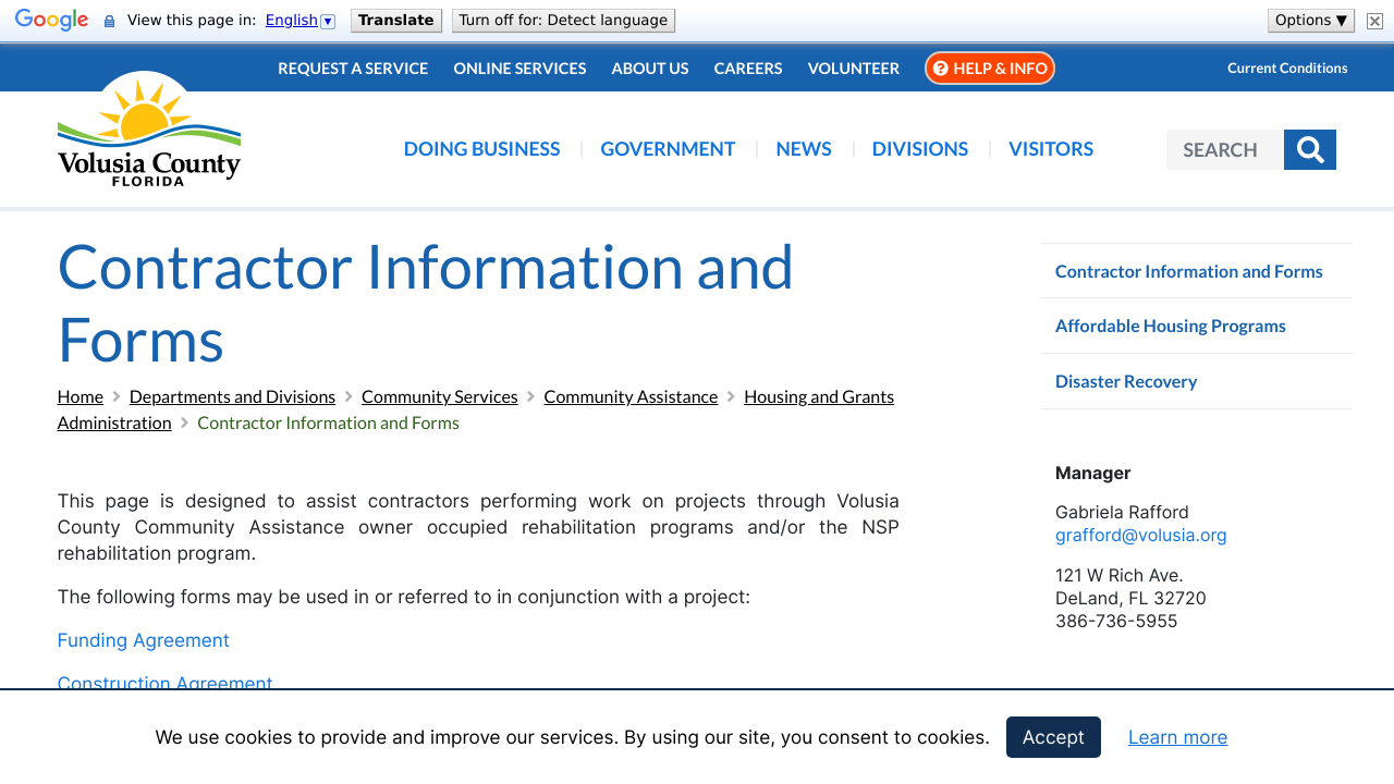 Contractor Information and Forms