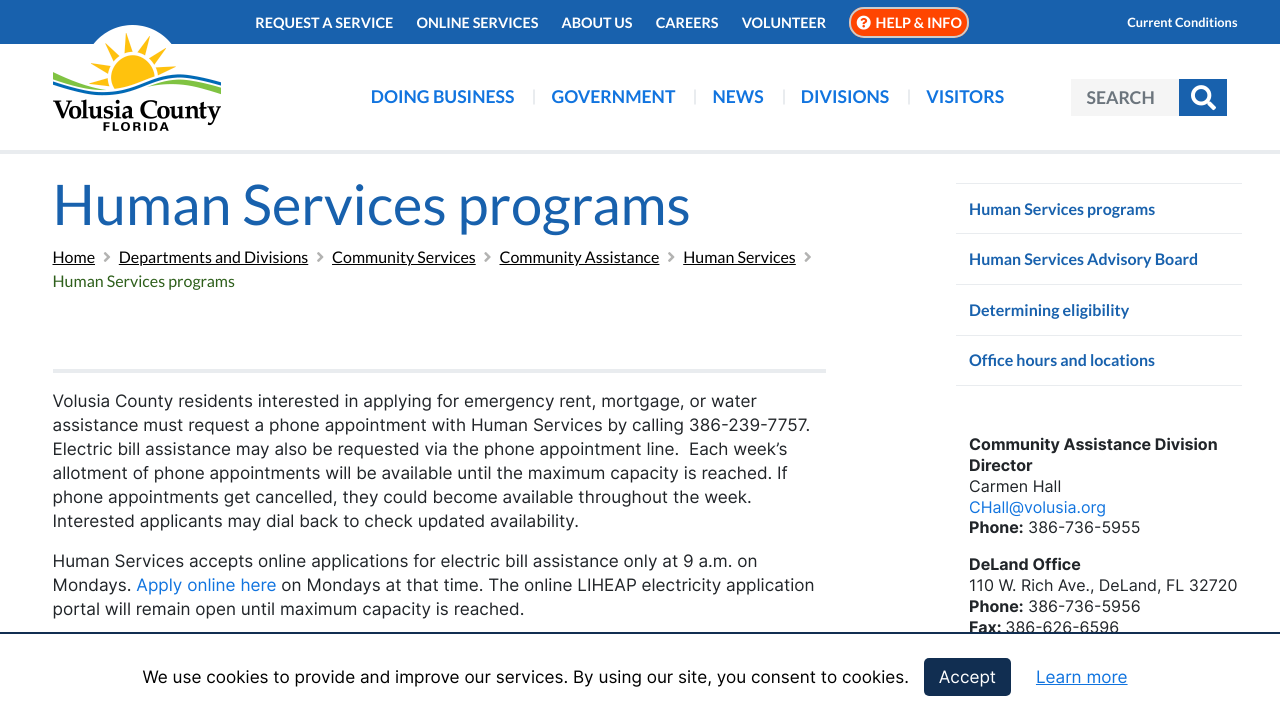 Human Services programs