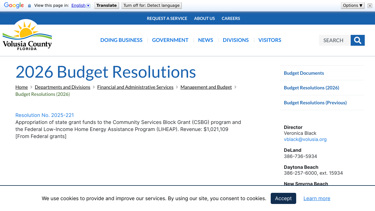 2025 Budget Resolutions