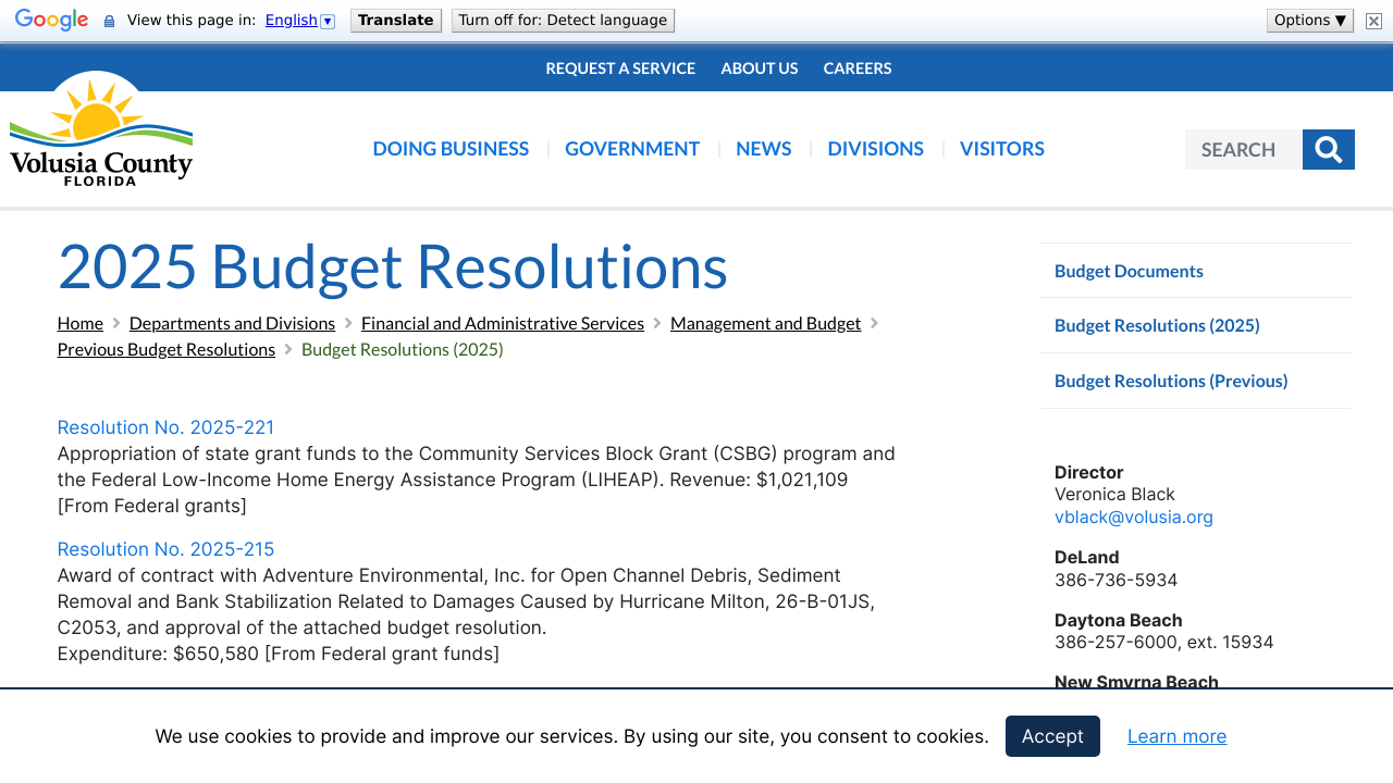 2025 Budget Resolutions