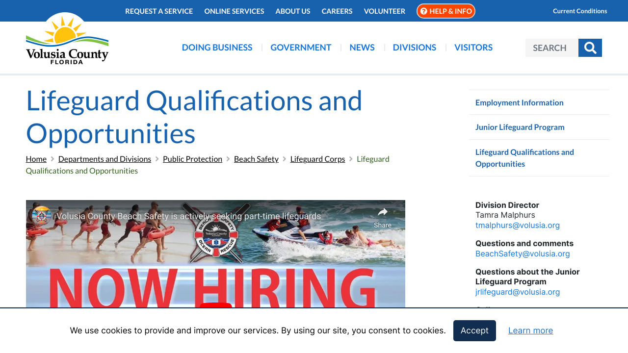 Lifeguard Qualifications and Opportunities